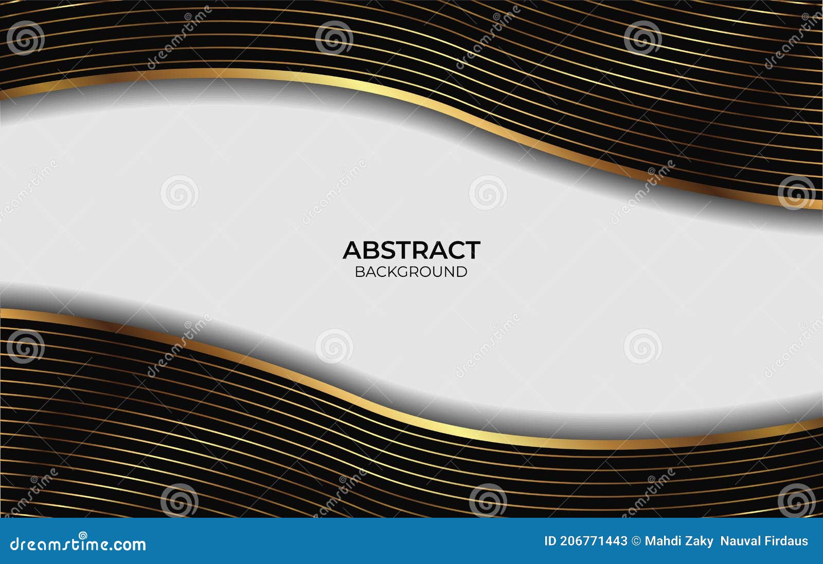 Background Luxury Wave Line Gold and White Design Stock Vector ...