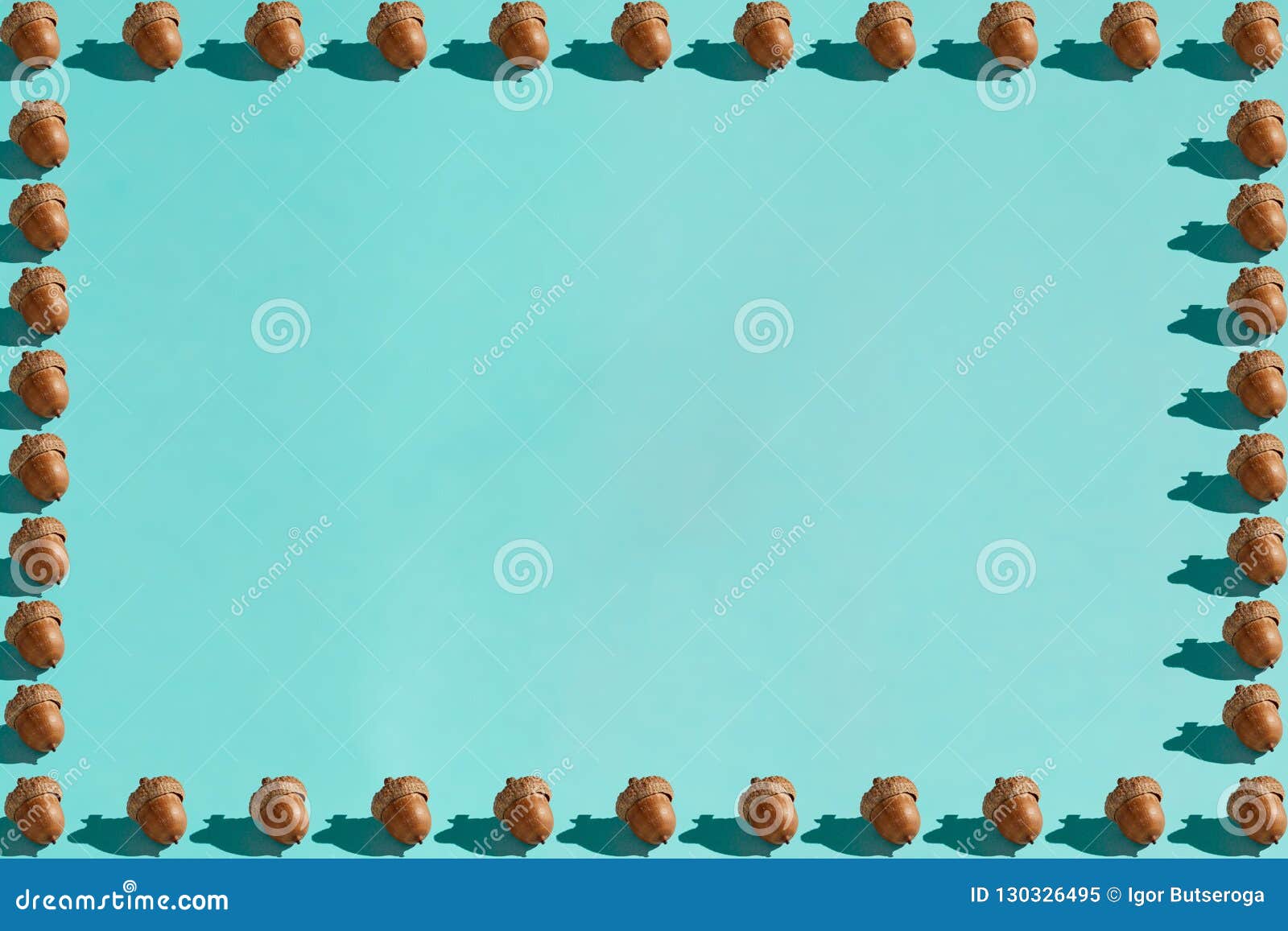 Background Made from Acorn on the Blue Background Stock Image - Image ...