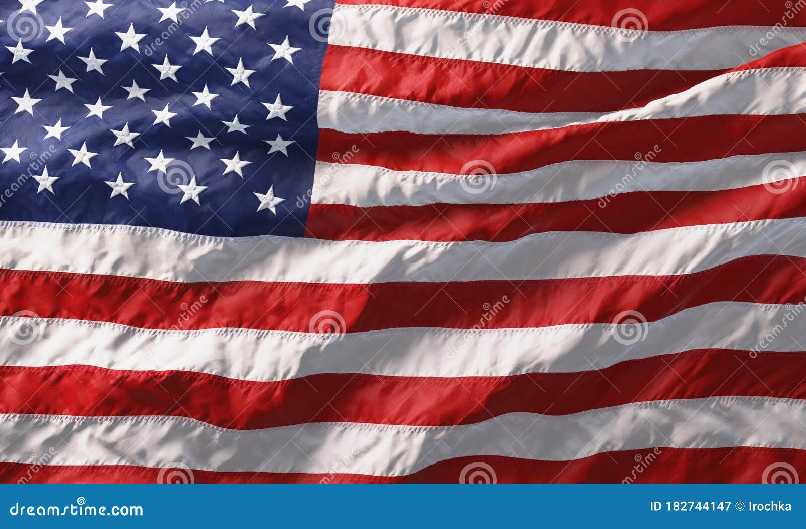 Background Made of American Flag Waving in the Wind. 3D Stock Image ...