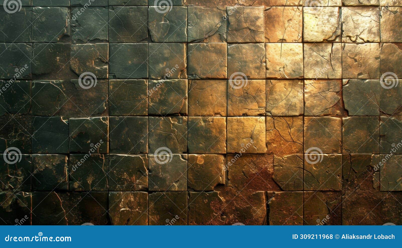 The Background is Made of Bronze Colored Cubes. Texture of Metal ...