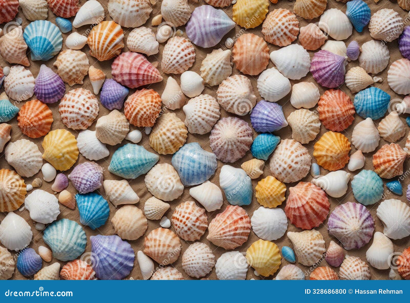 A Background Made of Colourful Rainbow Seashells Stock Illustration ...
