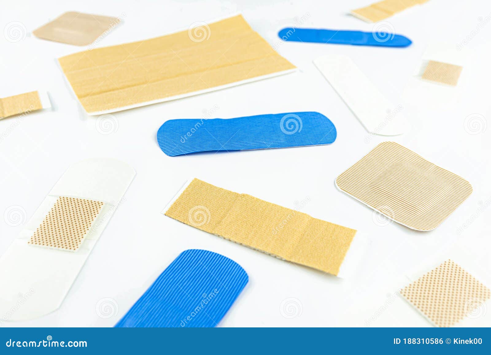 Background Made of Different Types of Wound Patches, Top View ...