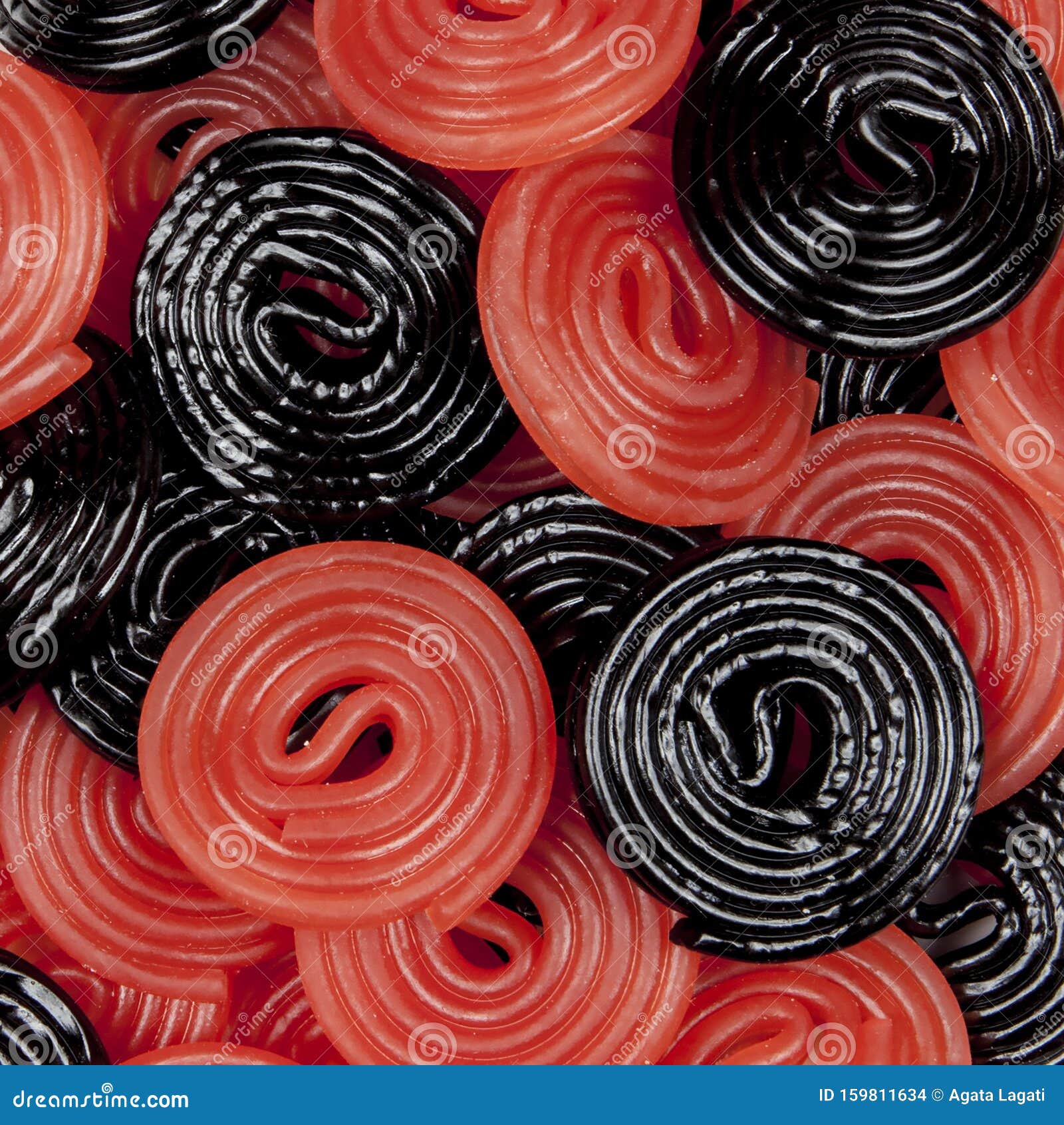 Red and Black Licorice Wheels Stock Photo - Image of goodie, colorful ...