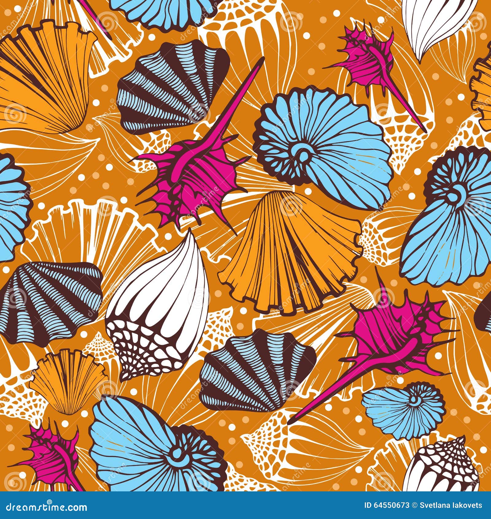 Background made of shells stock vector. Illustration of flower - 64550673