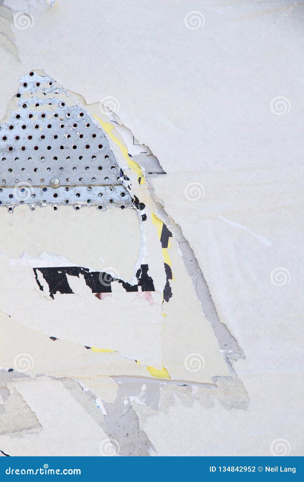 Torn posters on billboard stock photo. Image of backdrop - 134842952
