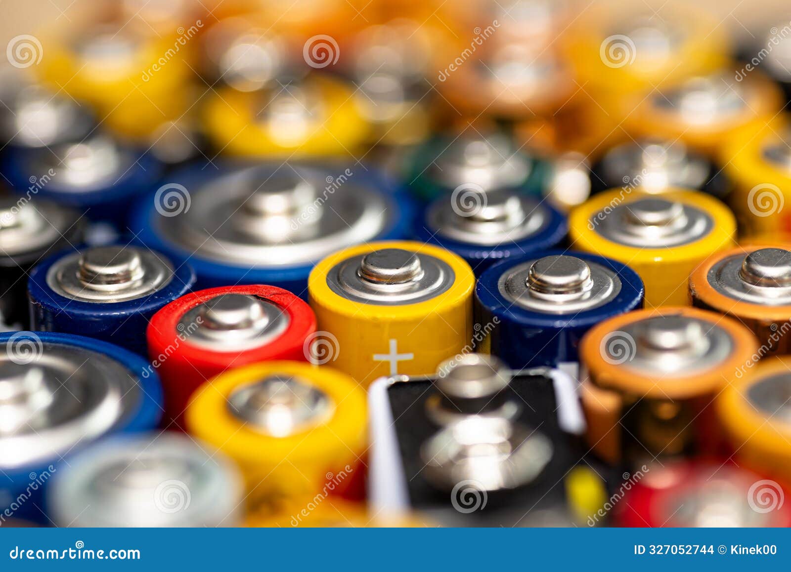 Background Made of Various Alkaline and Lithium-ion Batteries, Positive ...