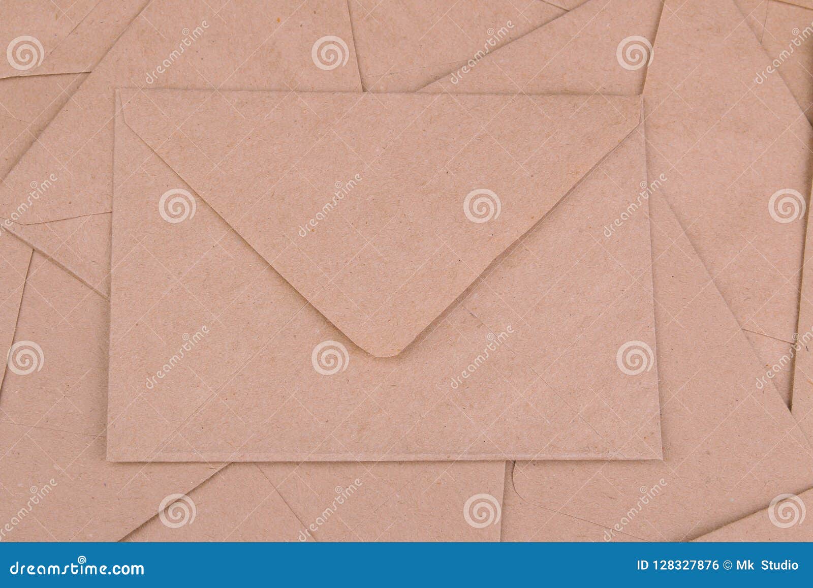 Background from Mail Envelopes from Craft Paper . View from Above. Mail ...