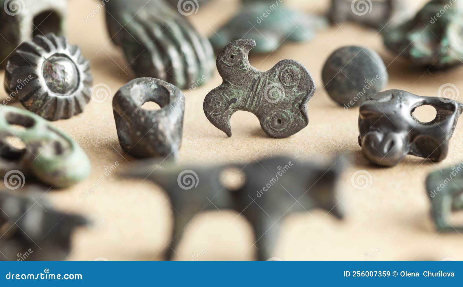 Background of Many Ancient Scythian Items. Archaeological Finds Stock ...
