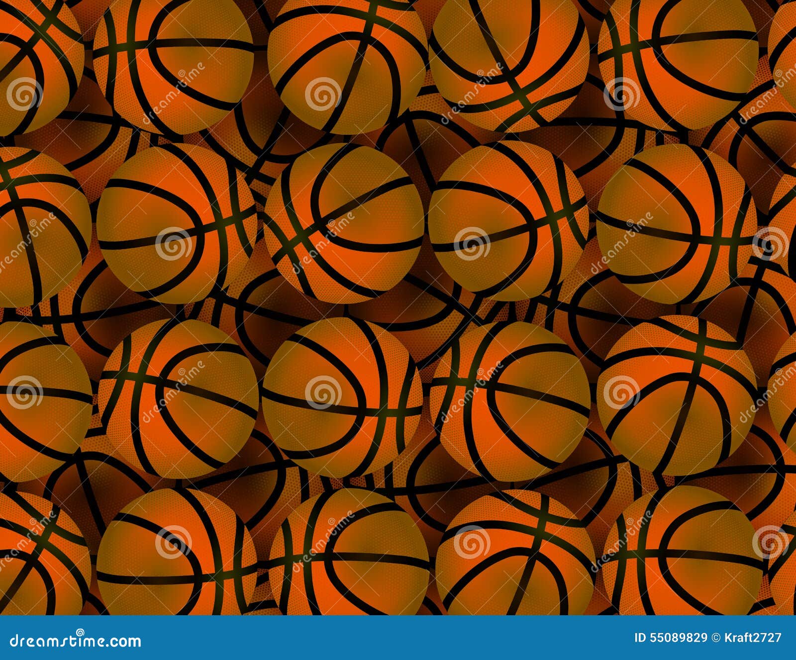 Background with Many Basketballs Stock Image - Image of dribbling ...
