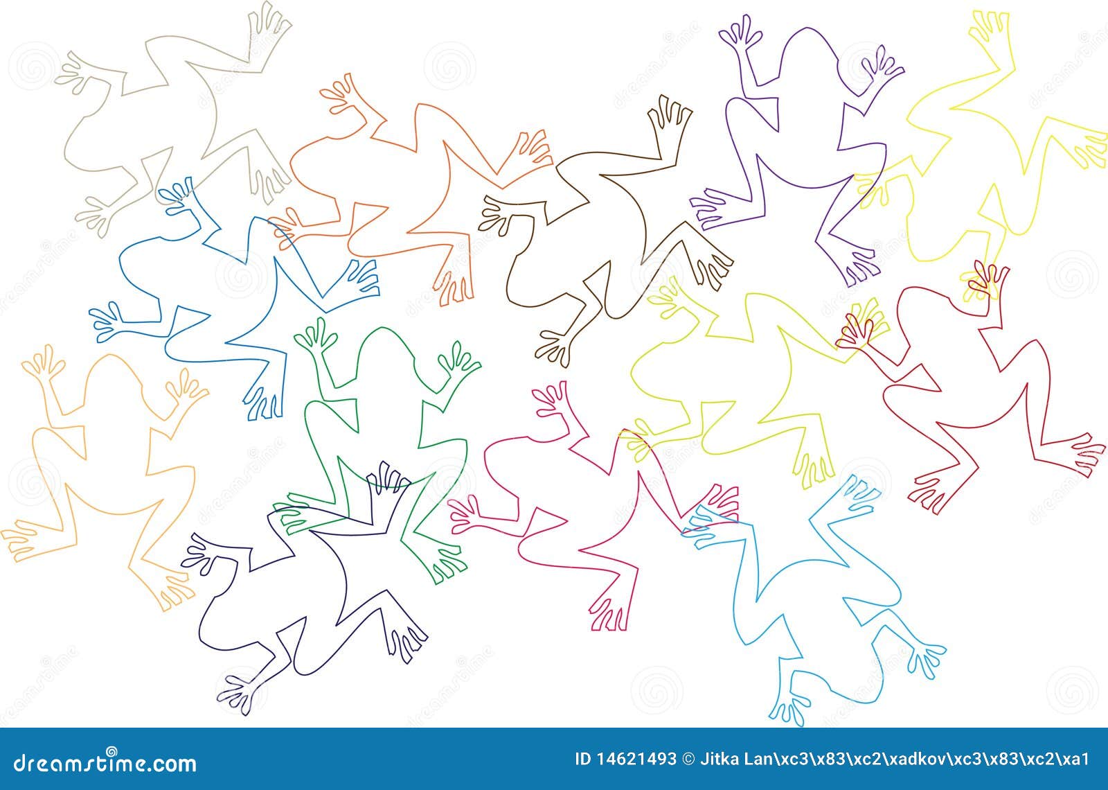 Background with Many Color Frogs Stock Vector - Illustration of wren ...