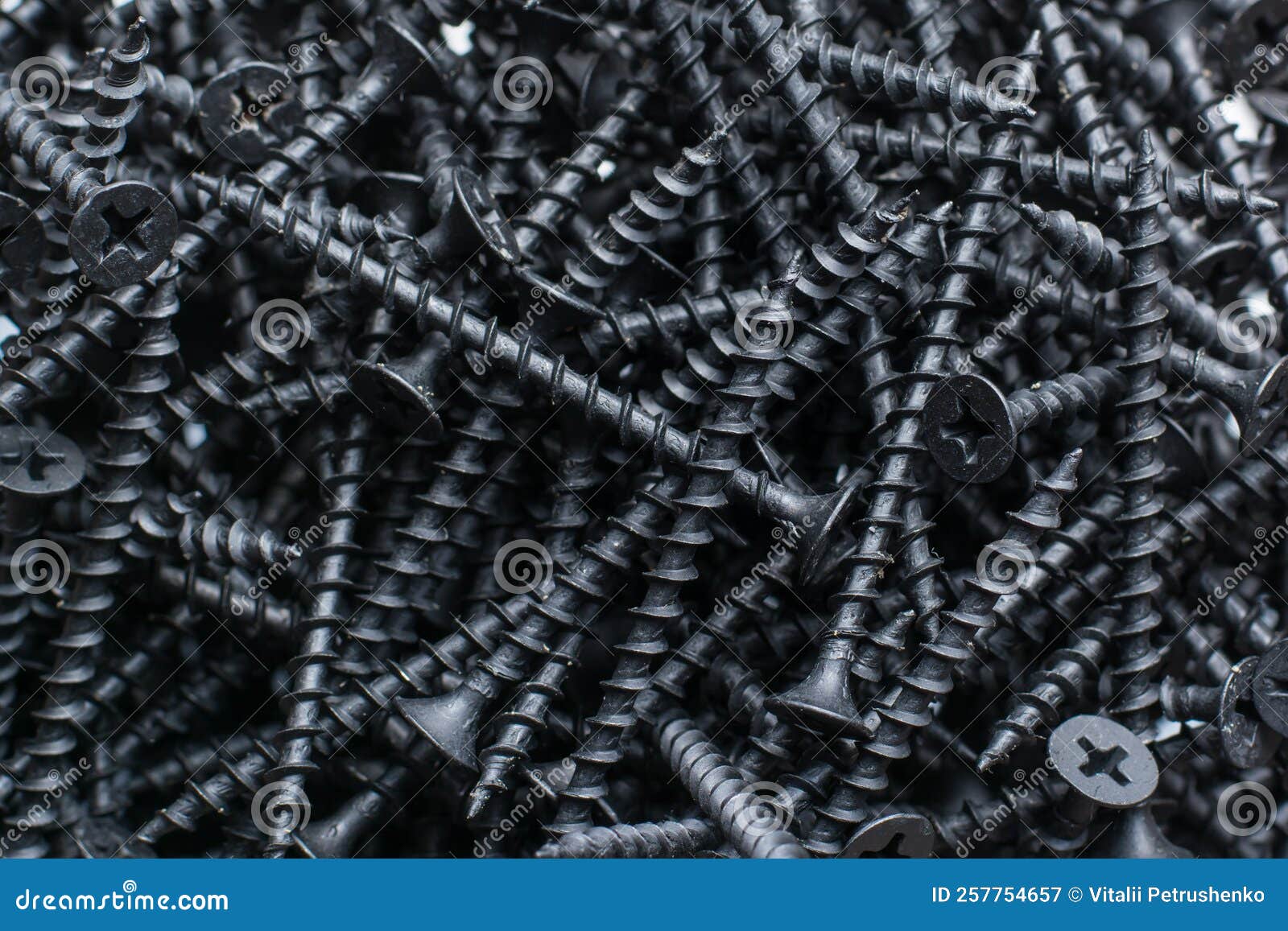 Background of Many Dark Black Screws Stock Image - Image of work ...