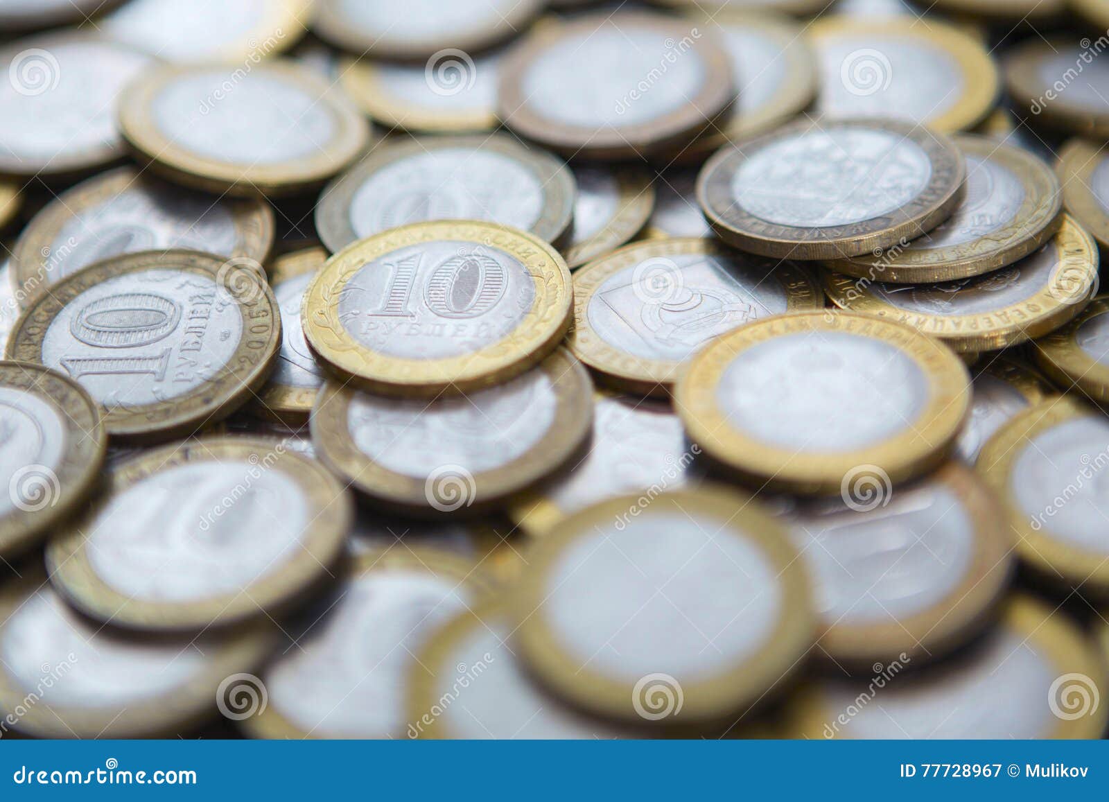 Background of Many Different Coins Rubles Stock Image - Image of paying ...