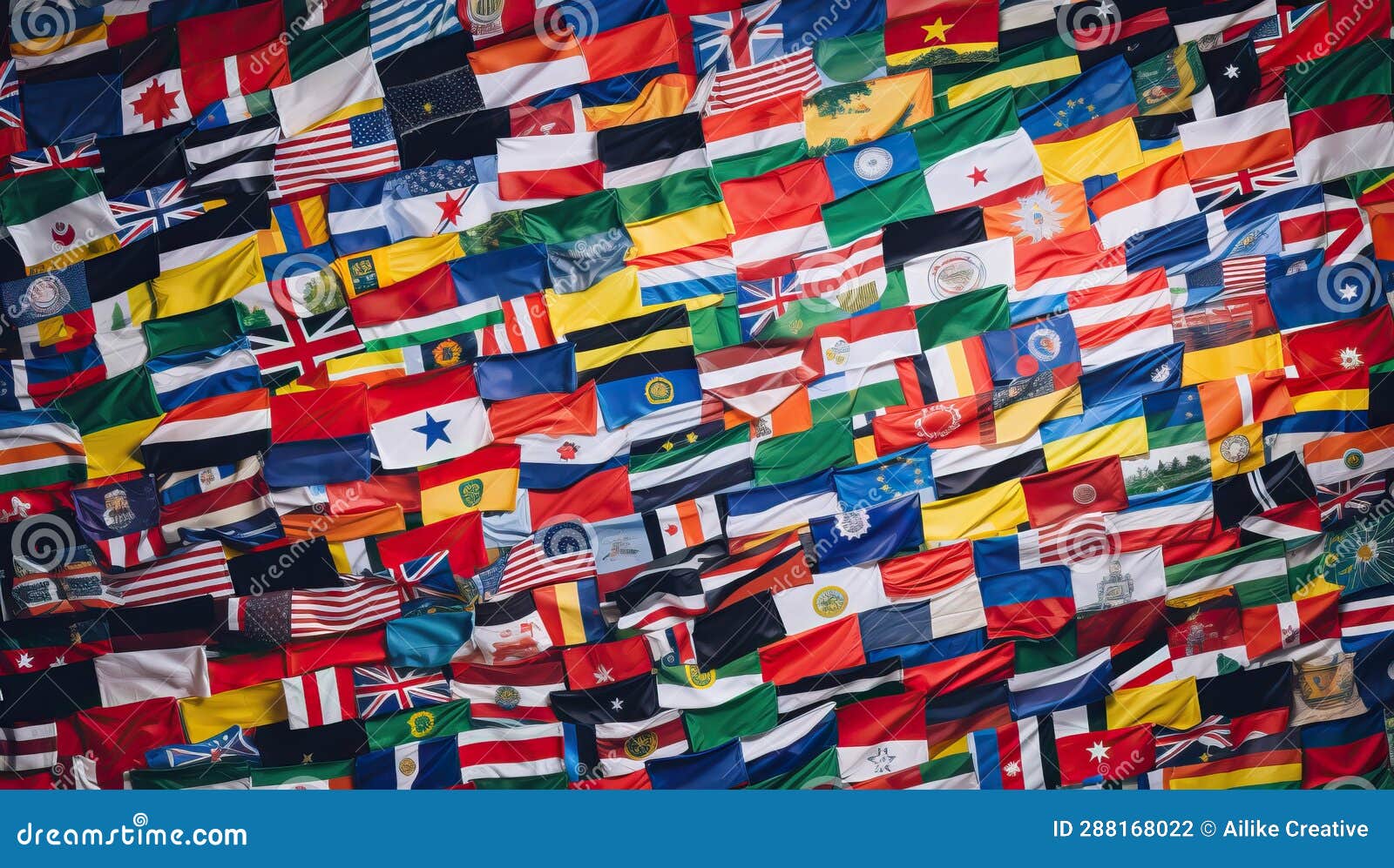 Background of Many Different Flags. the Concept of the International ...