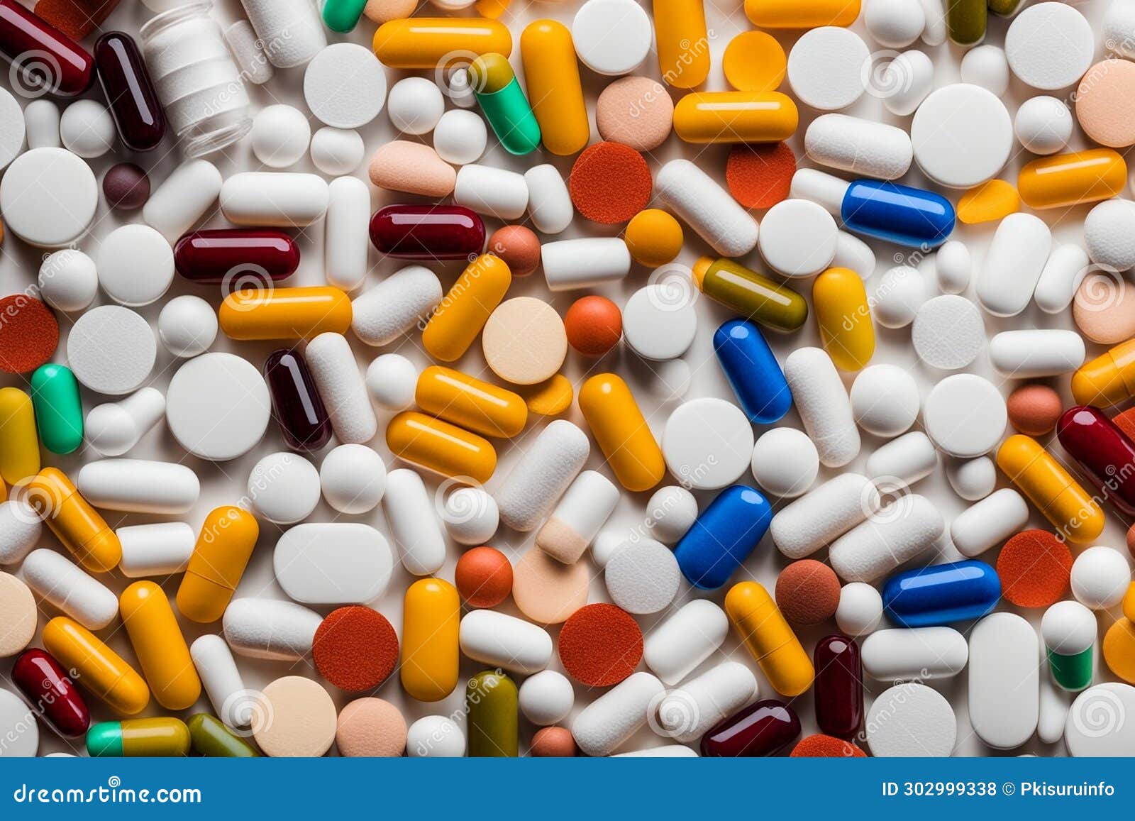 Background with Many Different Medications Including Capsules and ...