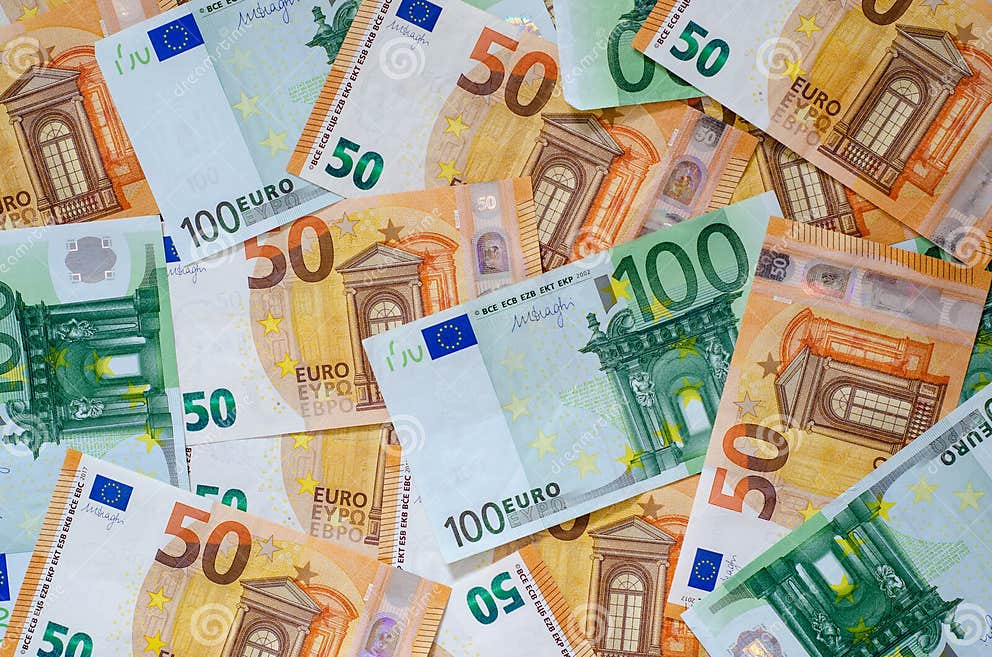 Background of Many Euro Currency Notes Stock Image - Image of credit ...