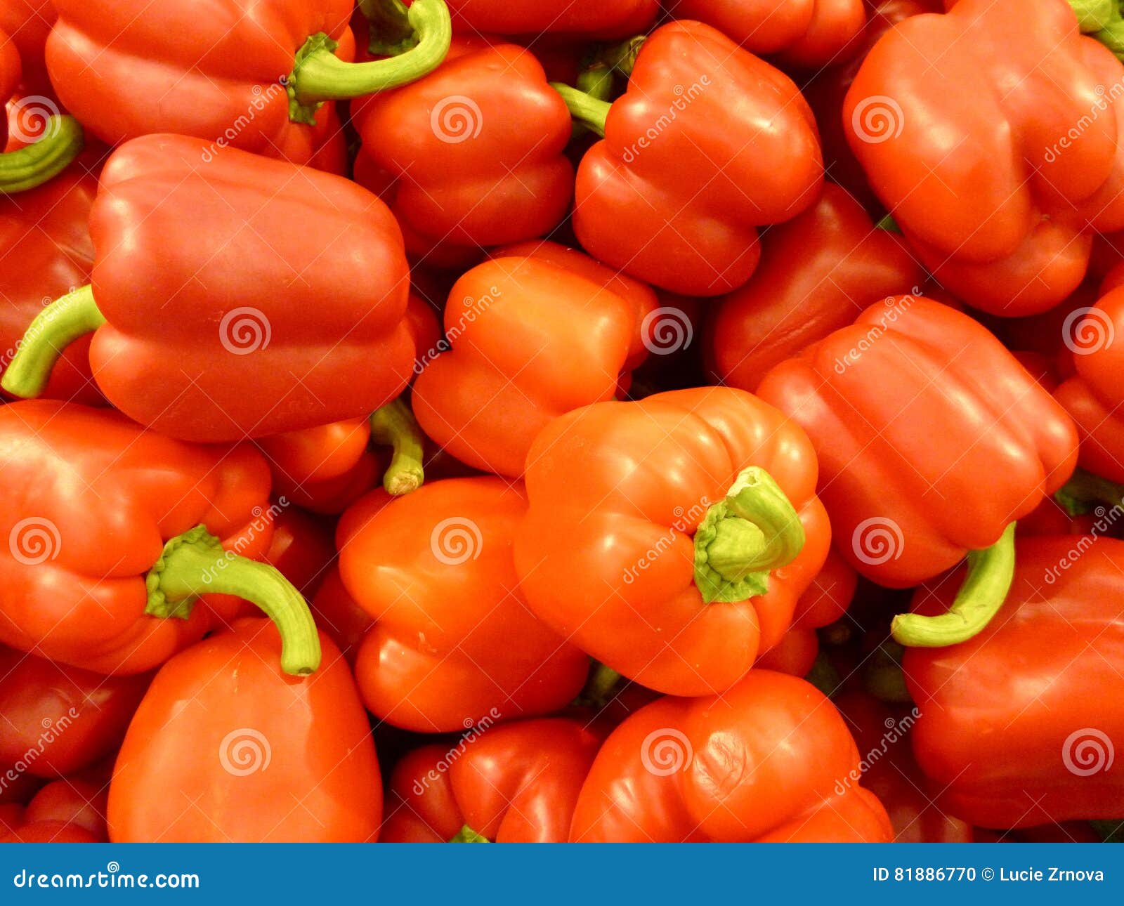 Background of Many Fresh Red Peppers Stock Photo - Image of green ...