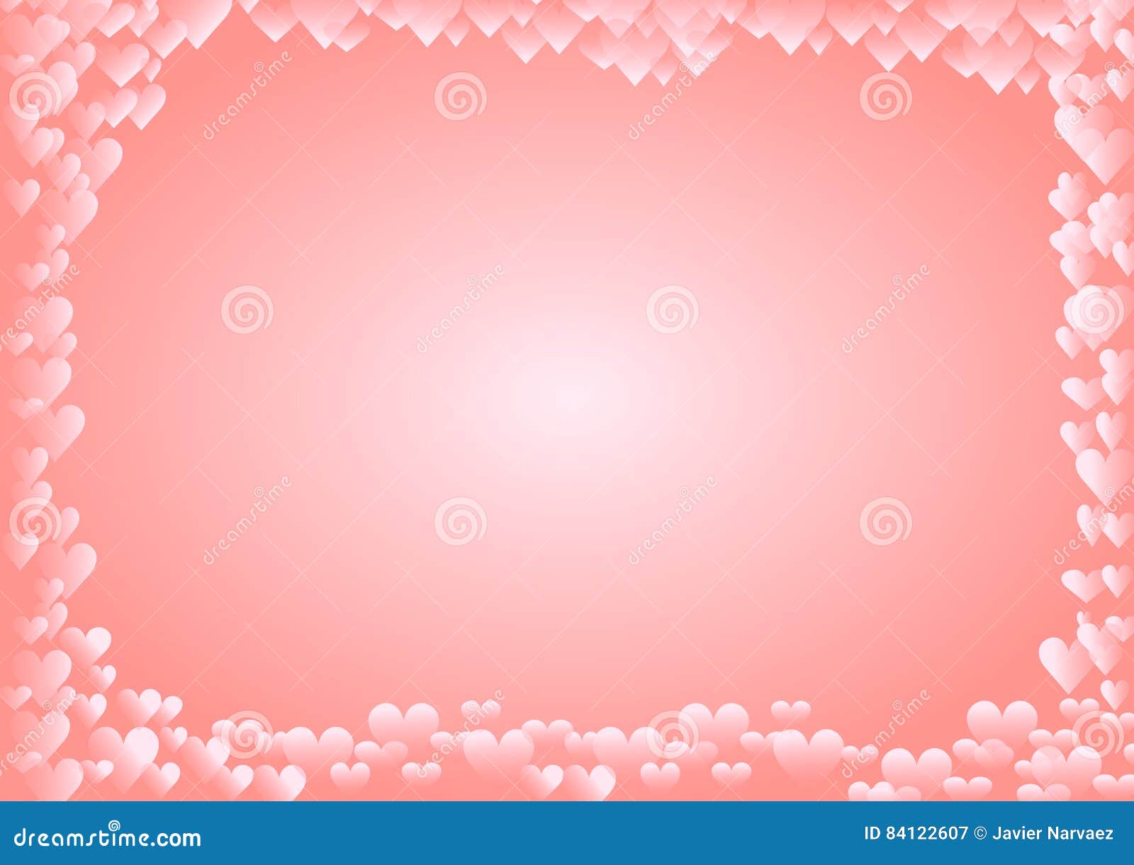 Background with Many Hearts Around Horizontal Stock Vector ...