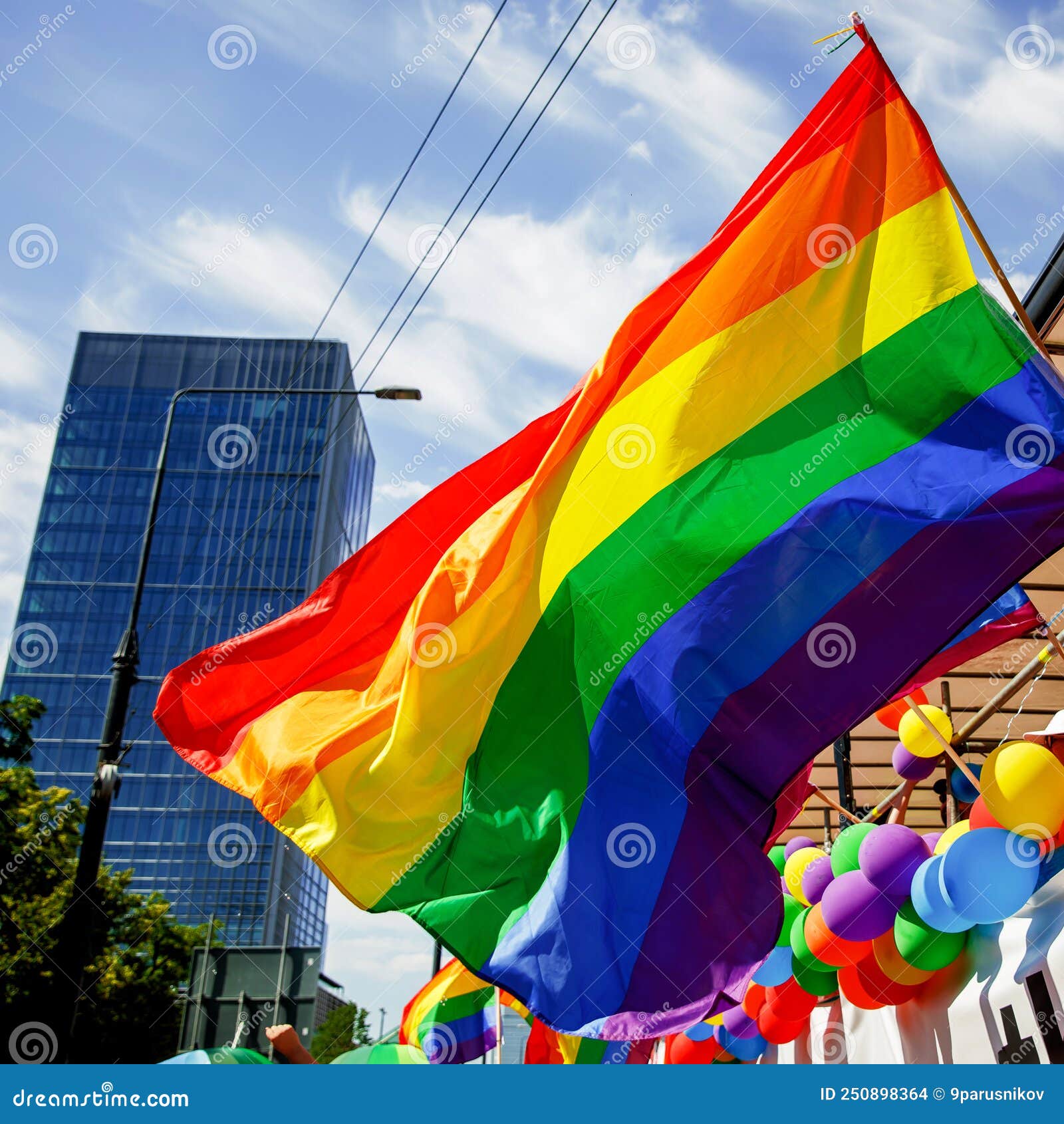 Background of Many Rainbow LGBT Flags. Stock Photo - Image of party ...