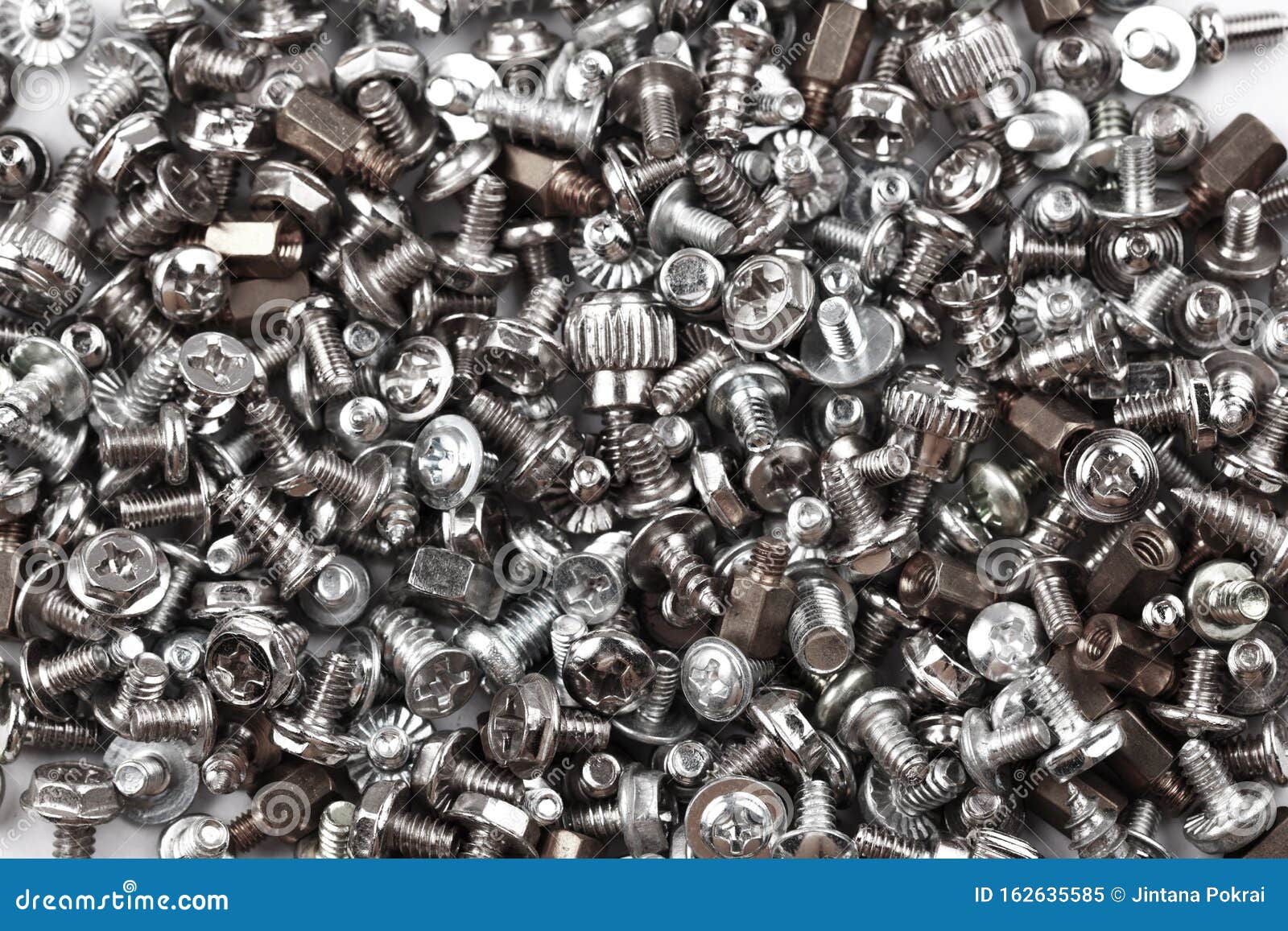 Background of Many Randomly Scattered Screws Stock Image - Image of ...
