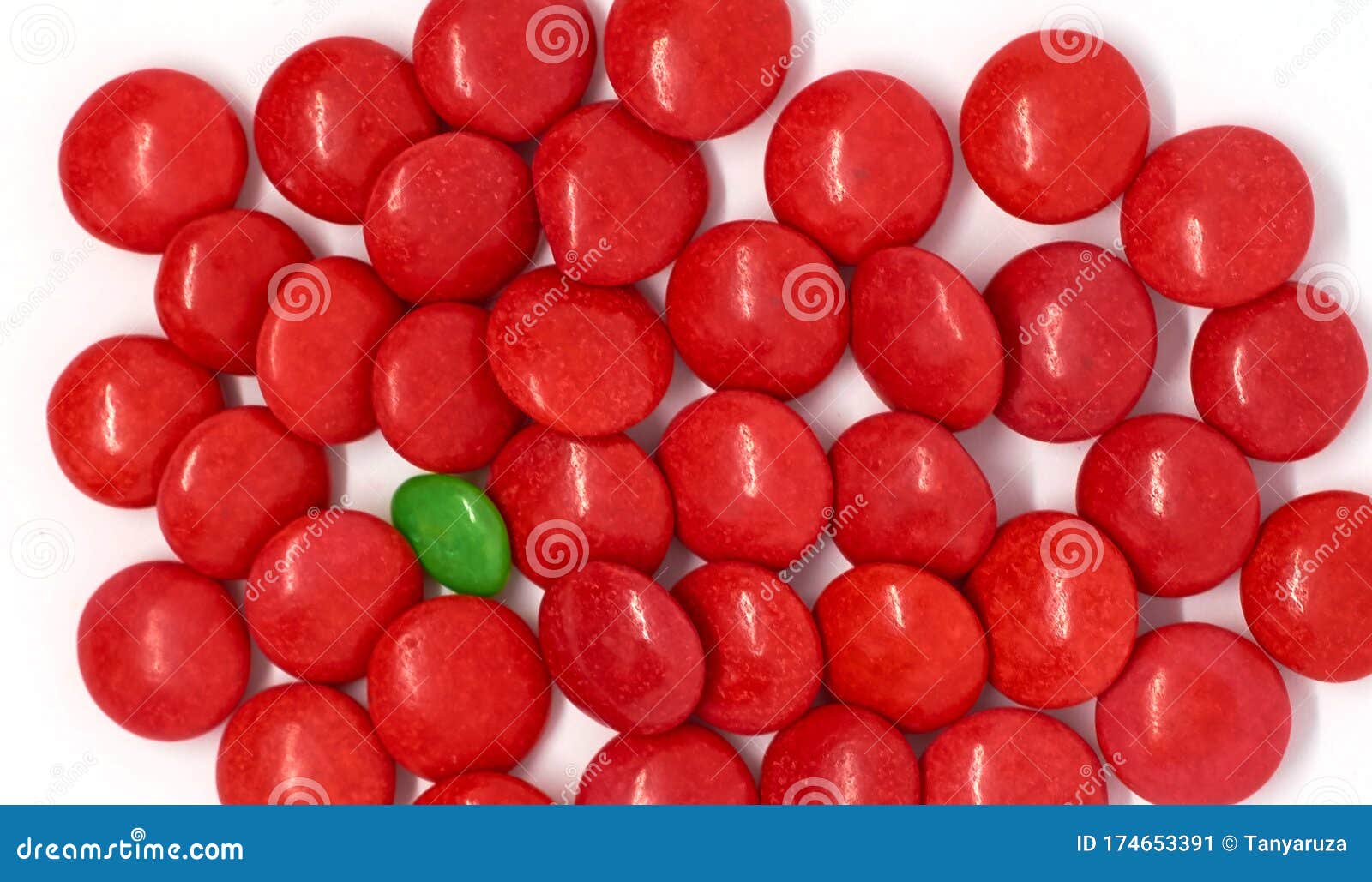 Background Many Red and One Green Candy Stock Image - Image of business ...