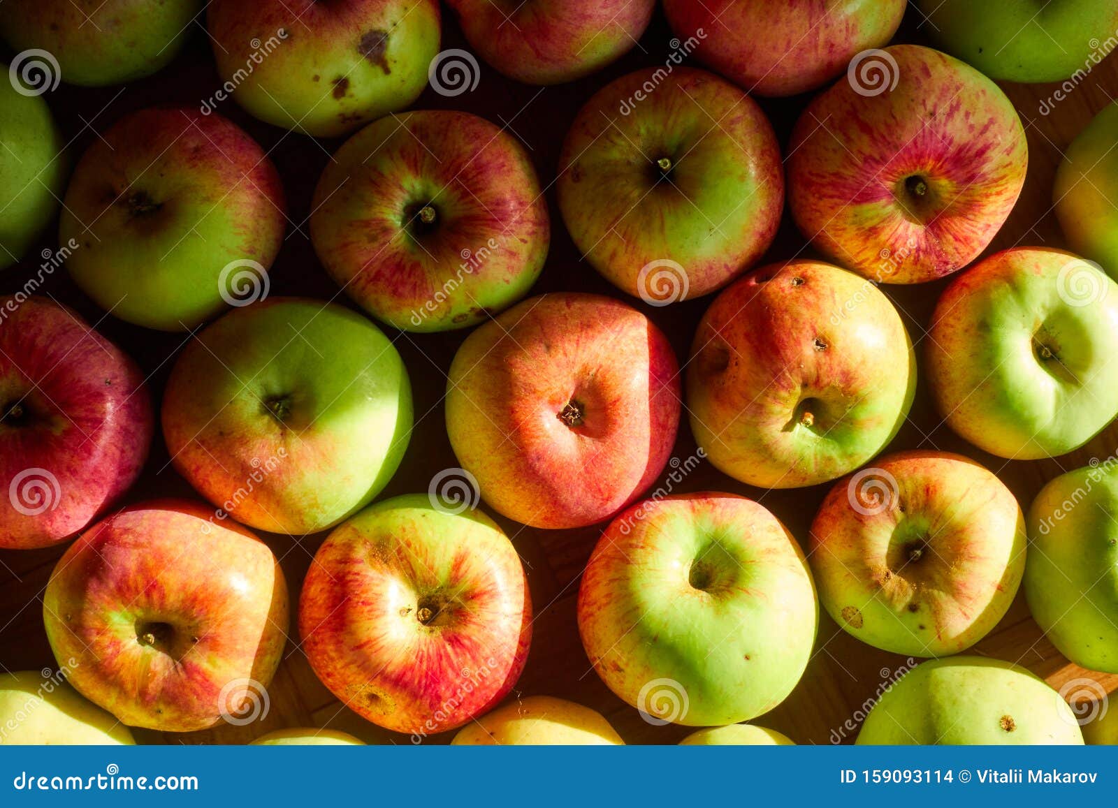 Background of Many Ripe Apples on the Floor Stock Photo - Image of ...