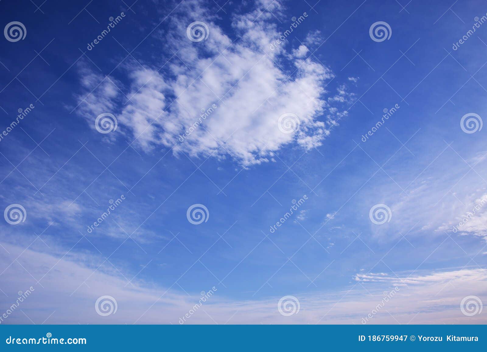 Blue Sea, Blue Sky and White Clouds. Stock Image - Image of green ...