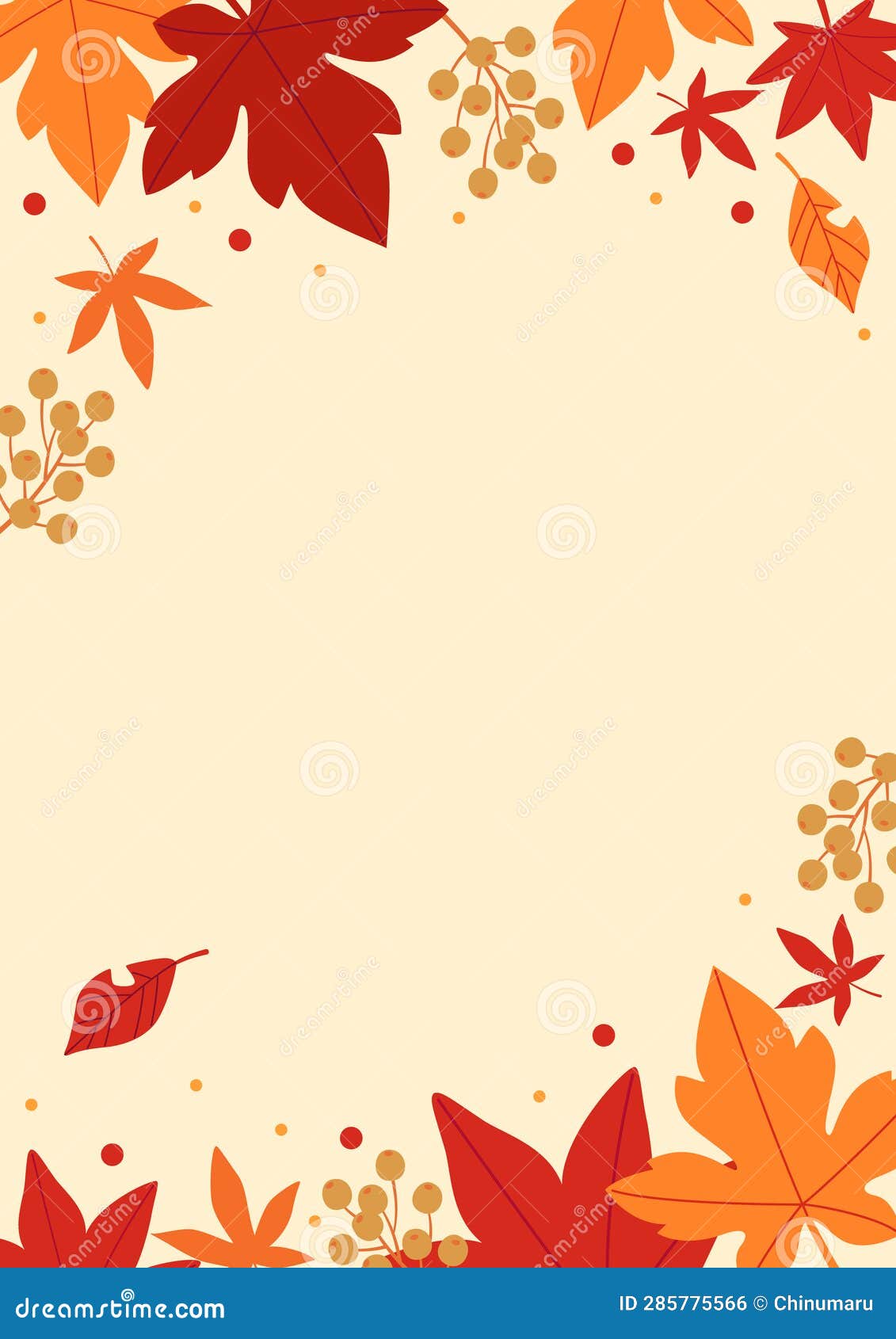 Title Frame Designed with Autumn Leaves and Nuts Stock Illustration ...