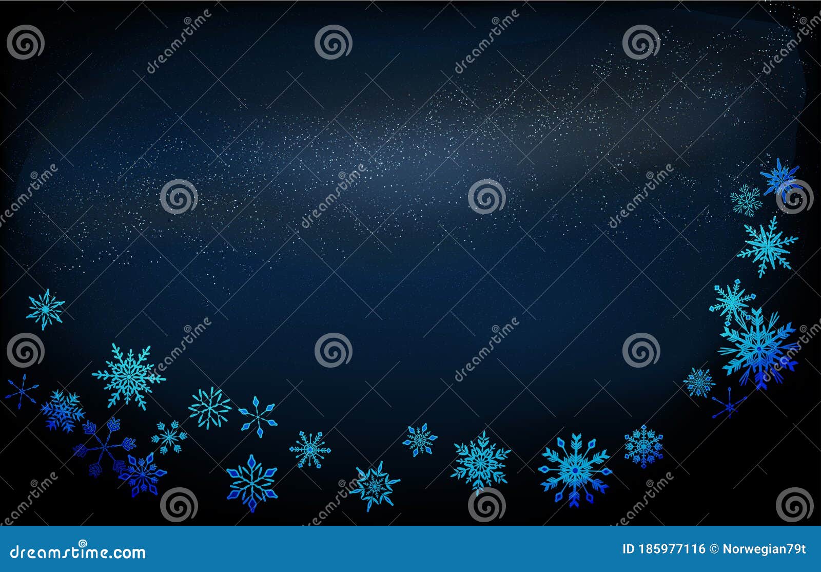 Background Material: Starry Sky and Snowflake Frame Stock Vector ...