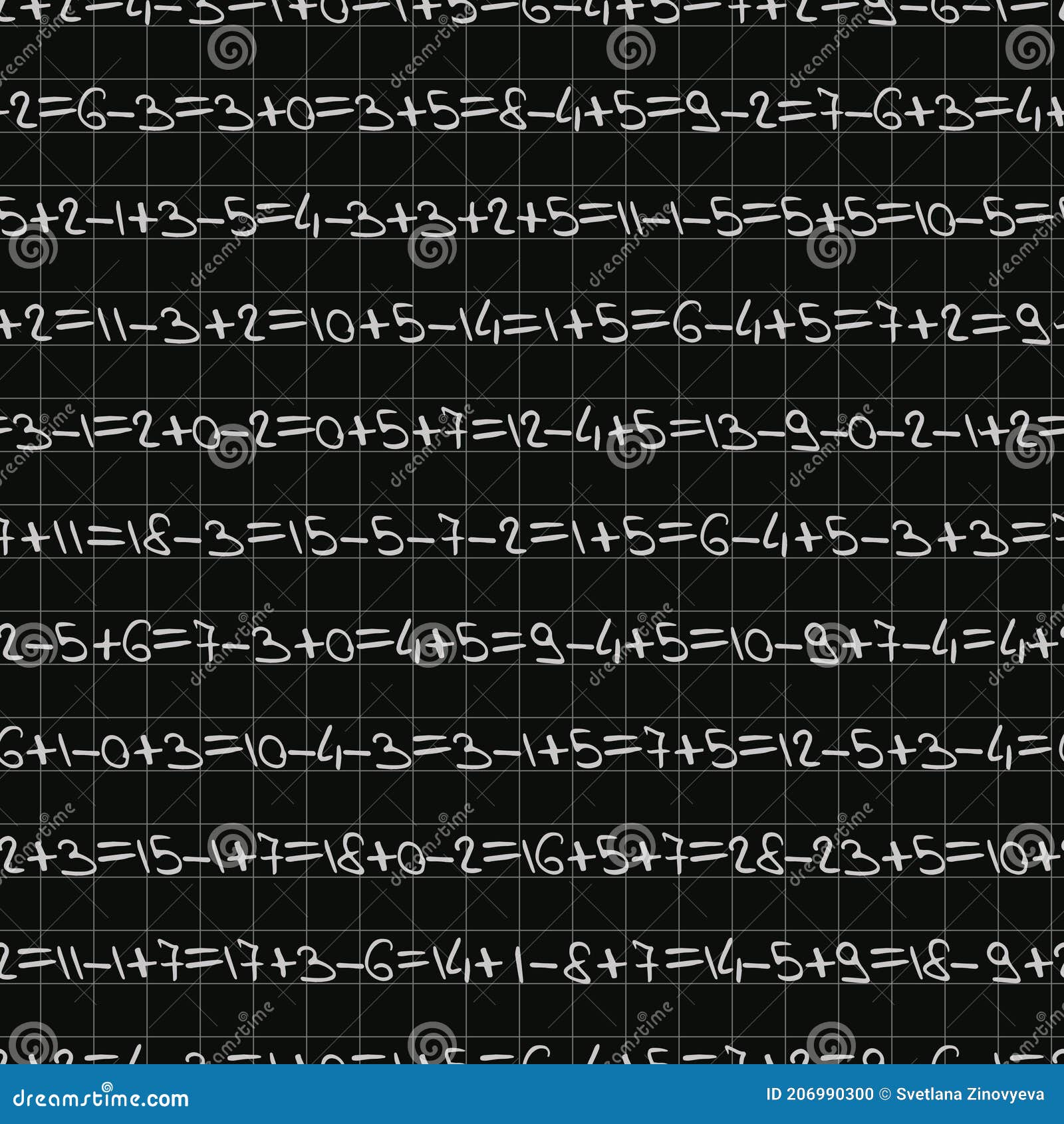 Background with Mathematical Calculations. White Numbers on Black ...