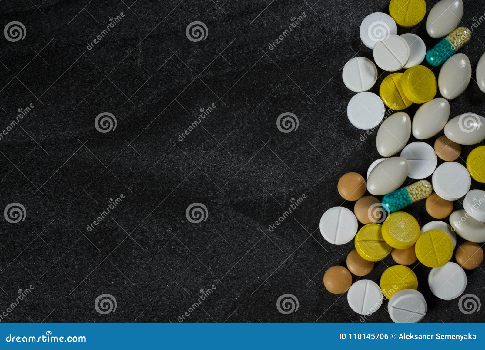 Background of Medical Tablets on a Table Stock Photo - Image of medical ...