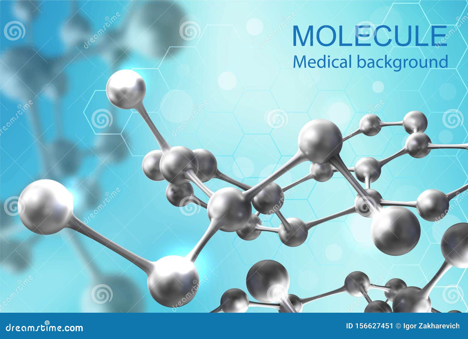 Background for Medical Theme. Molecules on a Blue Background Stock ...