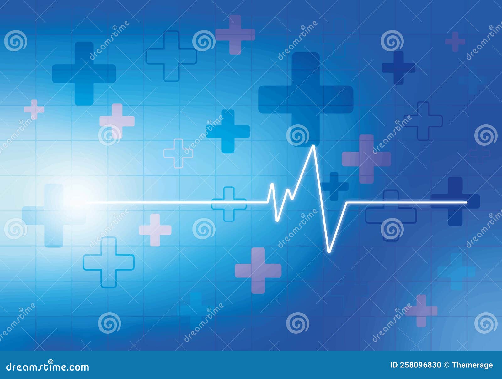 Background on the Medical Theme with Pulse and Cross Stock Vector ...