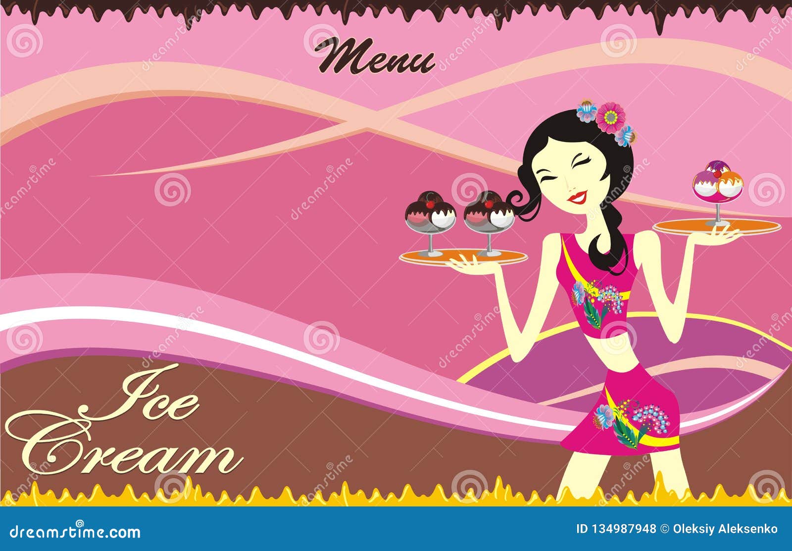 Background Menu Cafe for Ice Cream Stock Vector - Illustration of label ...