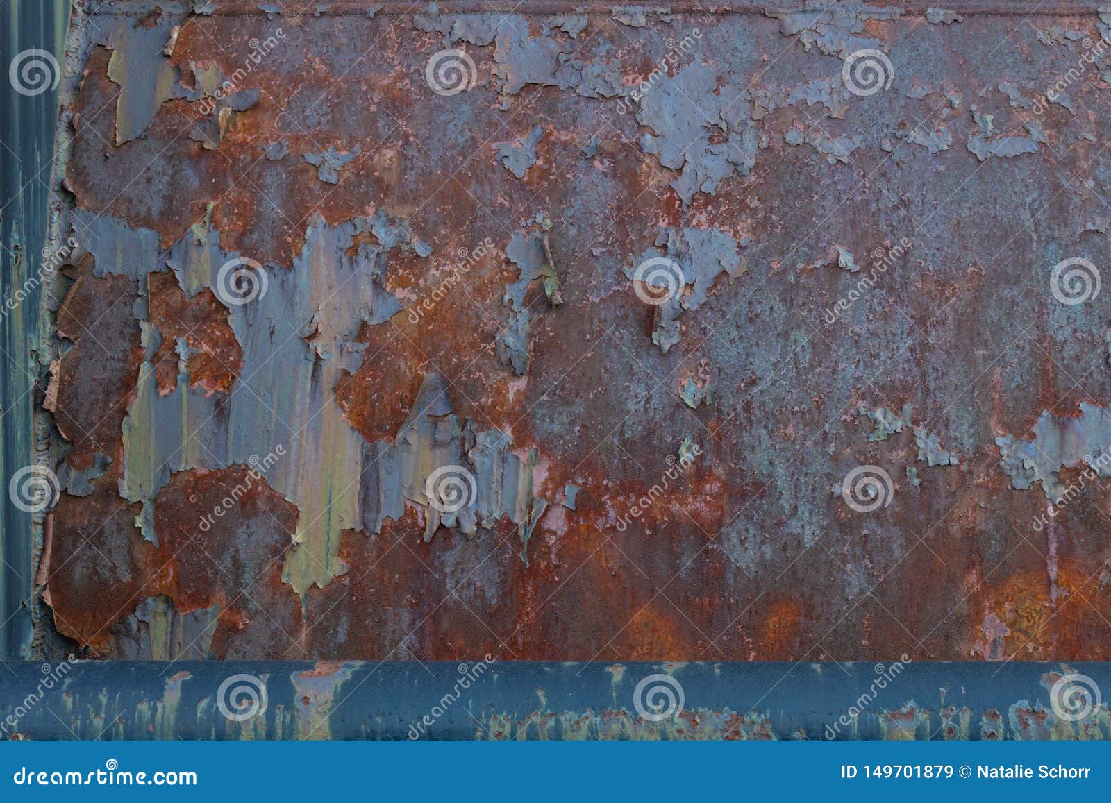 Background of Metal with Heavy Layer of Rust, Peeling Paint Patina ...