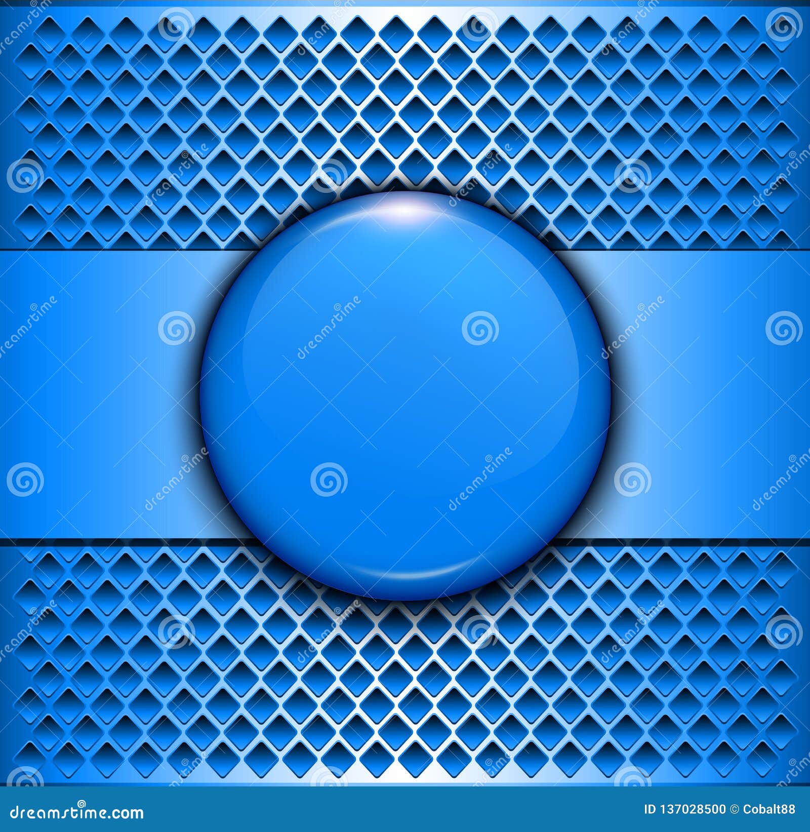 Background Metallic with Blue Button Stock Vector - Illustration of ...