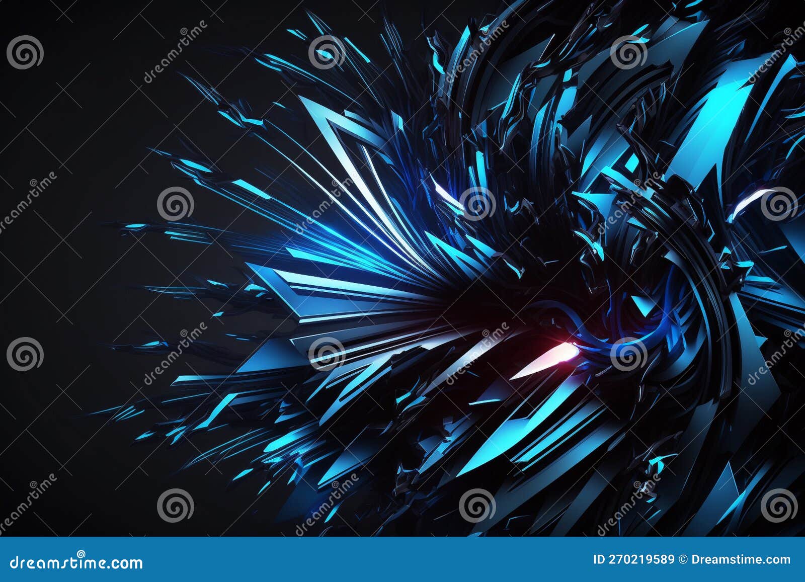 Background with Metallic Effect of Organic Shapes in Blue Color Stock ...