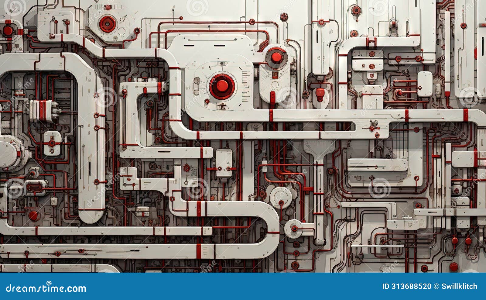 Background with Metallic Panels Texture, Wires and Circuit. Spaceship ...