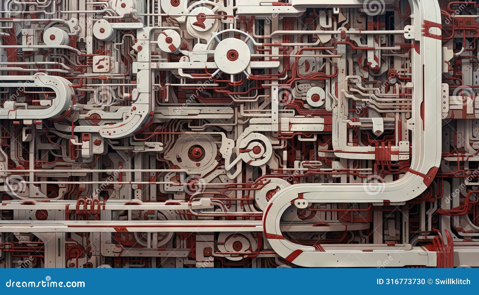 Background with Metallic Panels Texture, Wires and Circuit. Spaceship ...