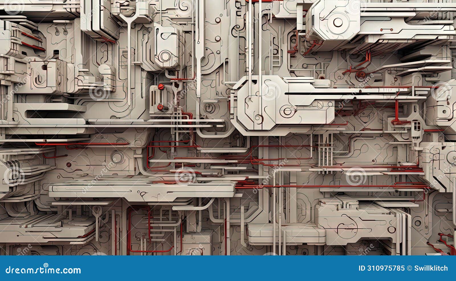 Background with Metallic Panels Texture, Wires and Circuit. Spaceship Hull Wall Technology ...