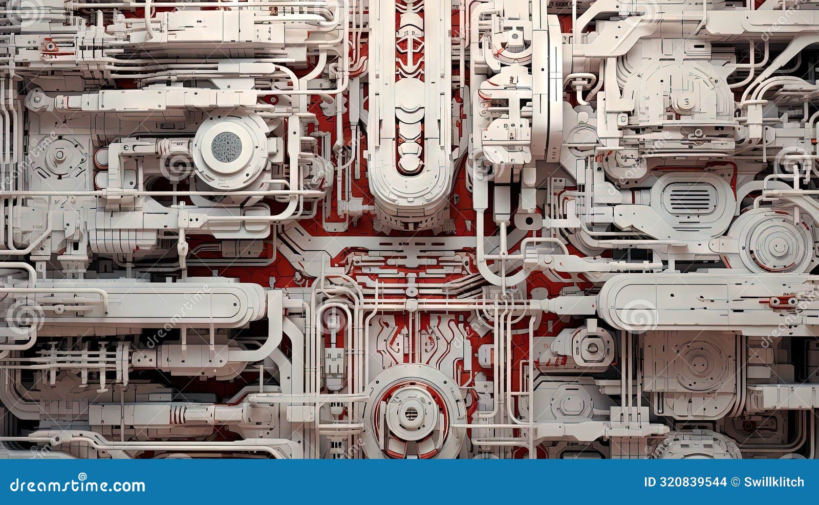 Background with Metallic Panels Texture, Wires and Circuit. Spaceship ...