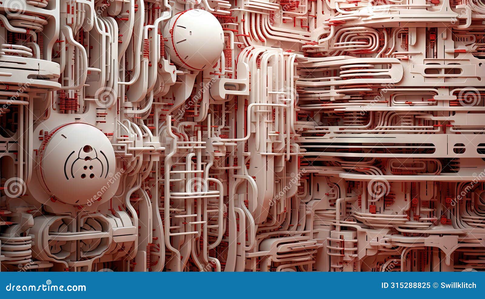 Background with Metallic Panels Texture, Wires and Circuit. Spaceship ...