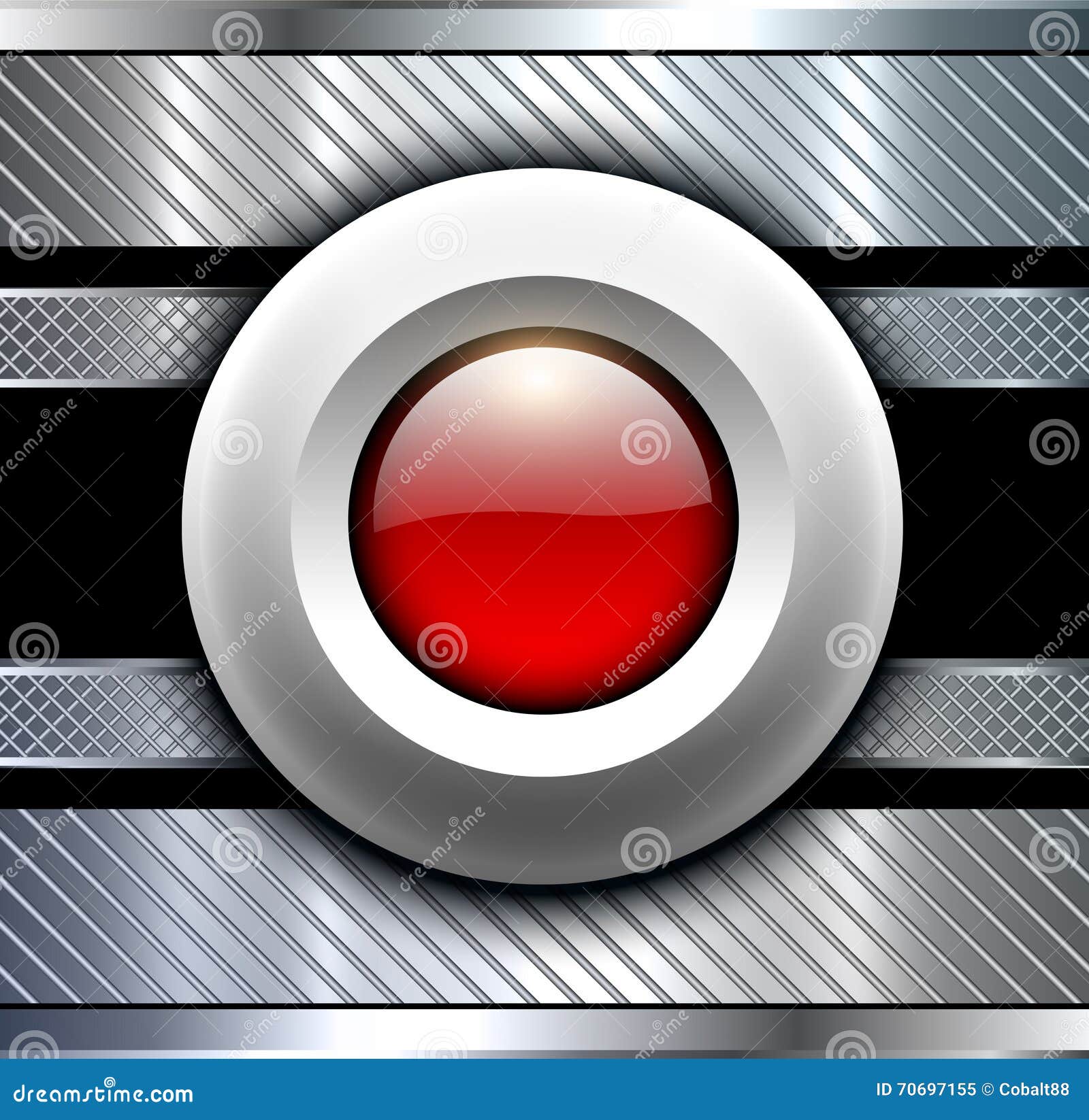Background Metallic with Red Button Stock Vector - Illustration of ...
