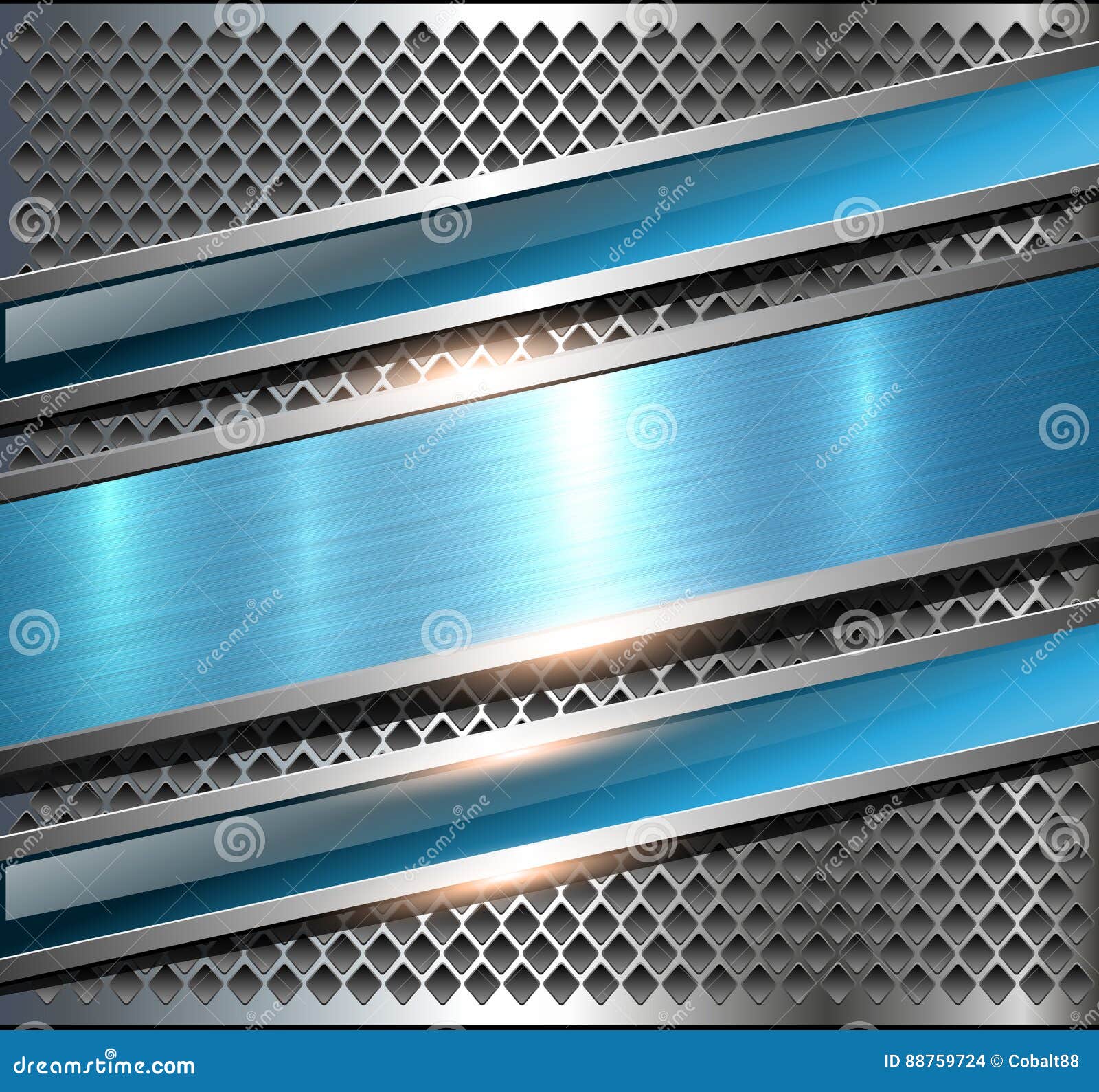Background Metallic Silver Blue Stock Vector - Illustration of metallic ...