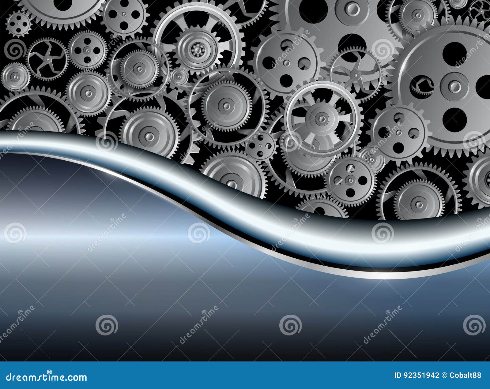 Background Metallic with Technology Gears Stock Vector - Illustration ...