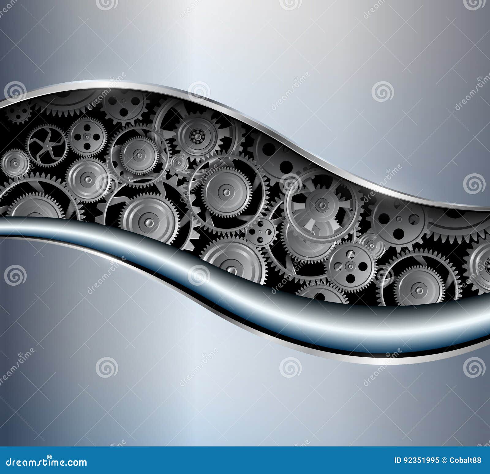 Background Metallic with Technology Gears Stock Vector - Illustration ...