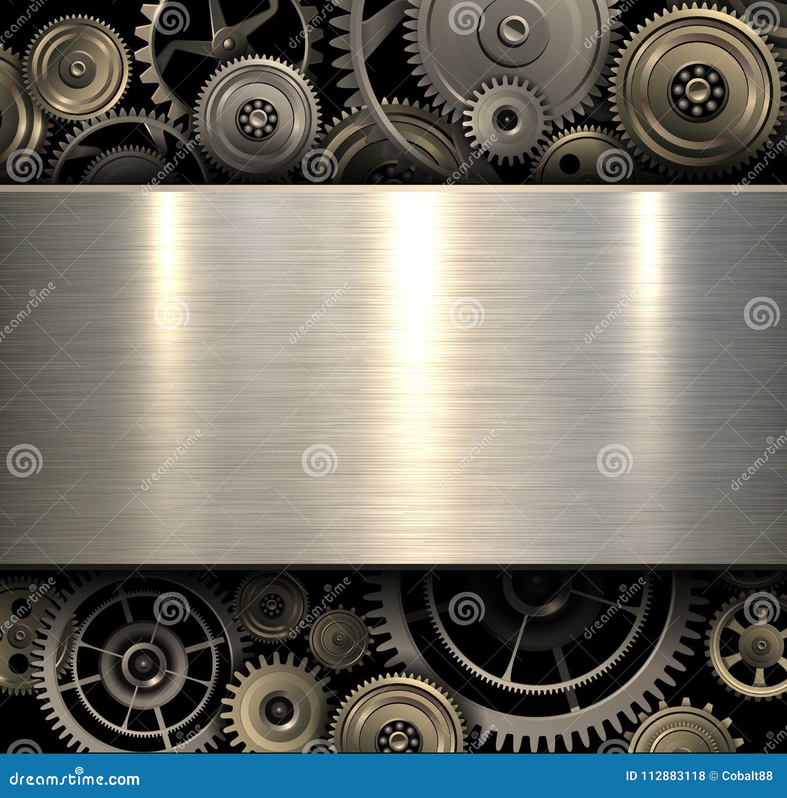 Background Metallic with Technology Gears Stock Vector - Illustration ...