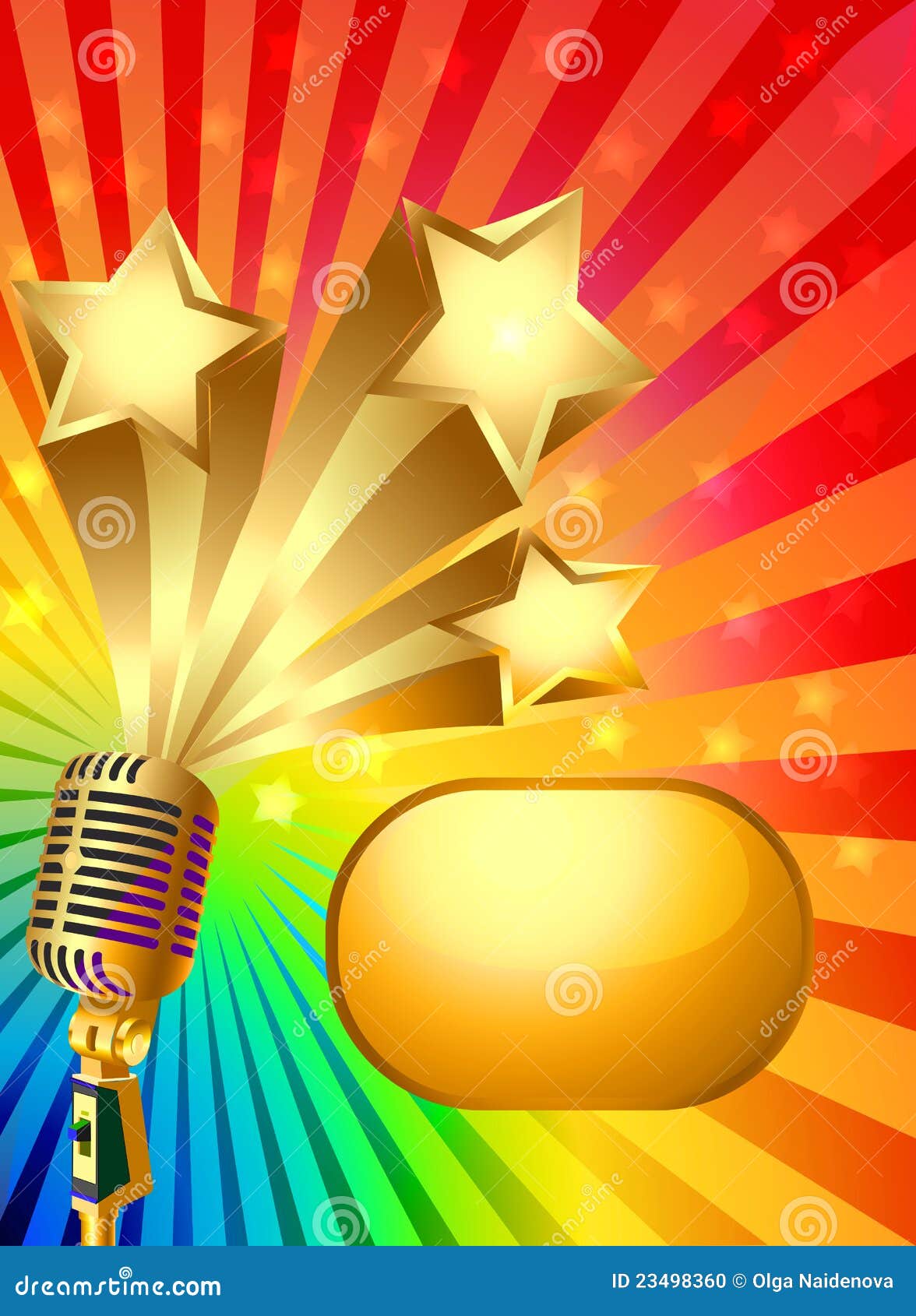 Background with Mike Gold(en) Star and Ray Stock Vector - Illustration ...