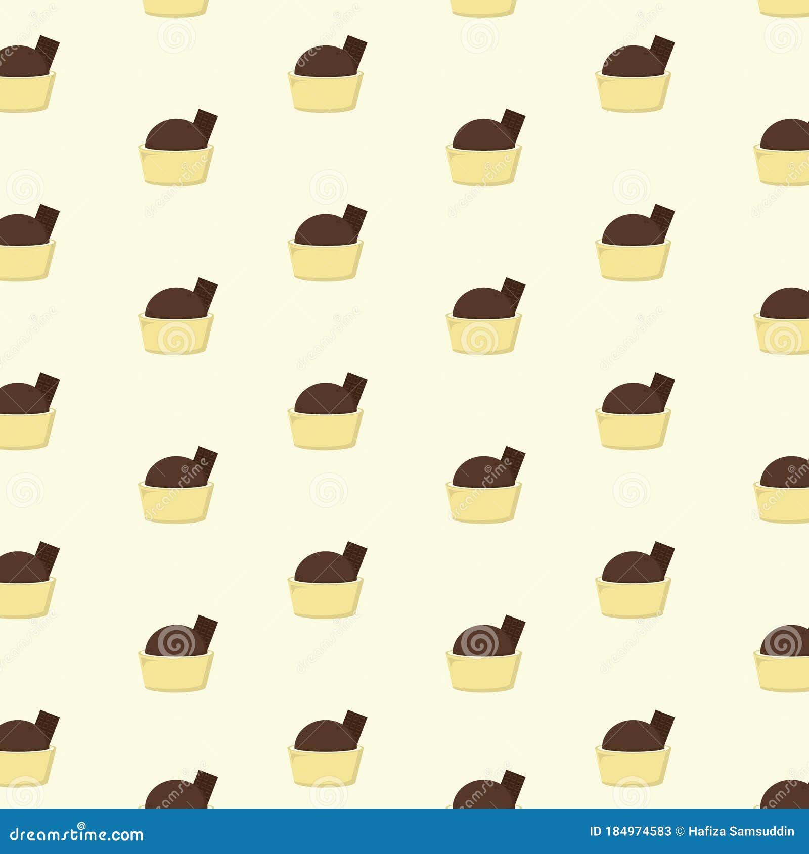 Background with Mini Chocolate Desserts. Vector Illustration Decorative ...