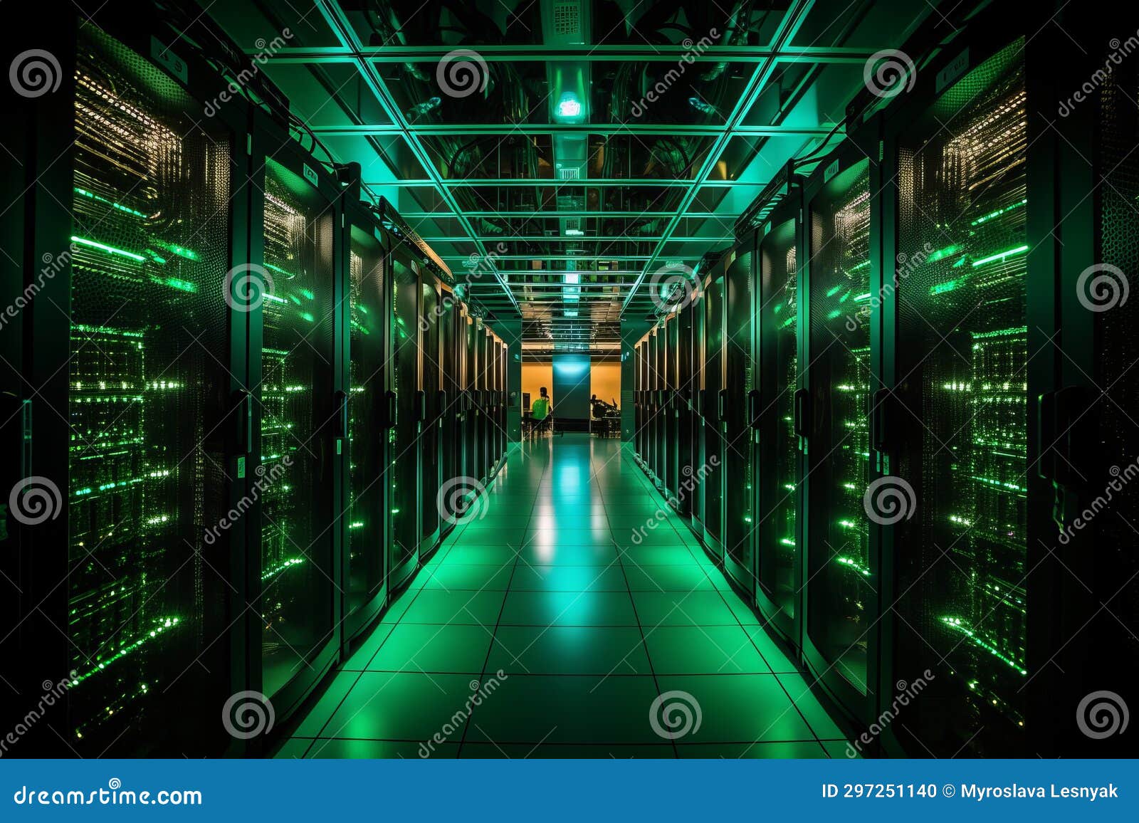 Background of Minimalistic Server Room, Emphasizing the Backbone of ...