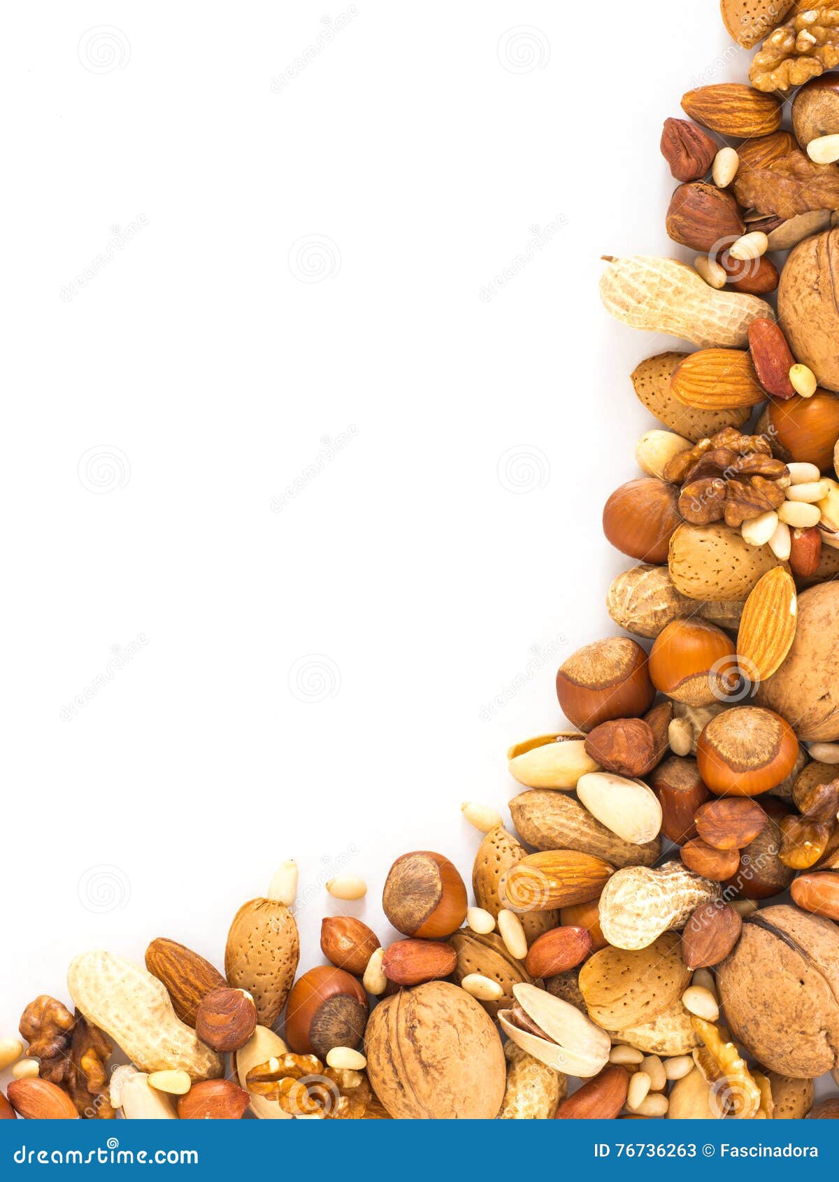 Background of Mixed Nuts with Copy Space Stock Image - Image of macro ...